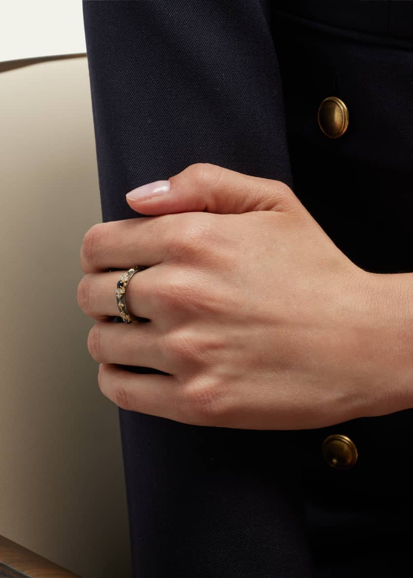 Armenta Old World Crivelli Stack Band Ring with Black Sapphires - Bergdorf Goodman