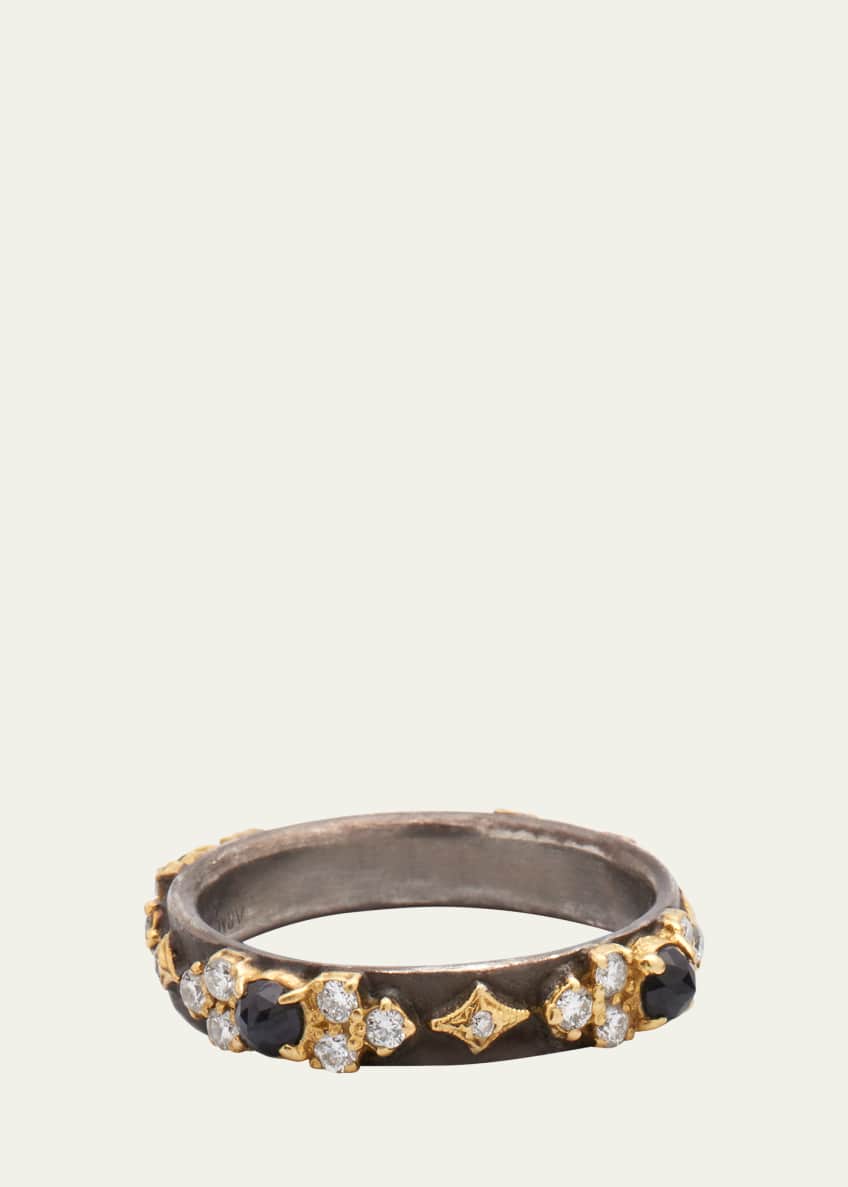 Armenta Old World Crivelli Stack Band Ring with Black Sapphires - Bergdorf Goodman