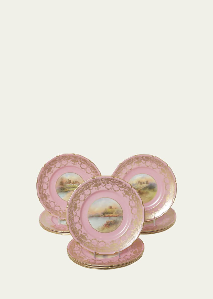 Devonia Antiques Antique Porcelain Castle Plates, Set of 12 - Bergdorf ...