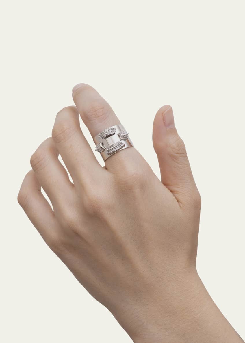 YUTAI Revive Ring with Open Setting Diamonds on Platinum 15mm Thick ...