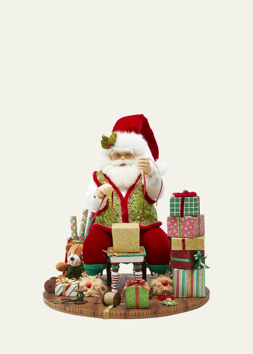 Katherine's Collection Santa Wrapping Presents Holiday Scene, 14.5"T ...