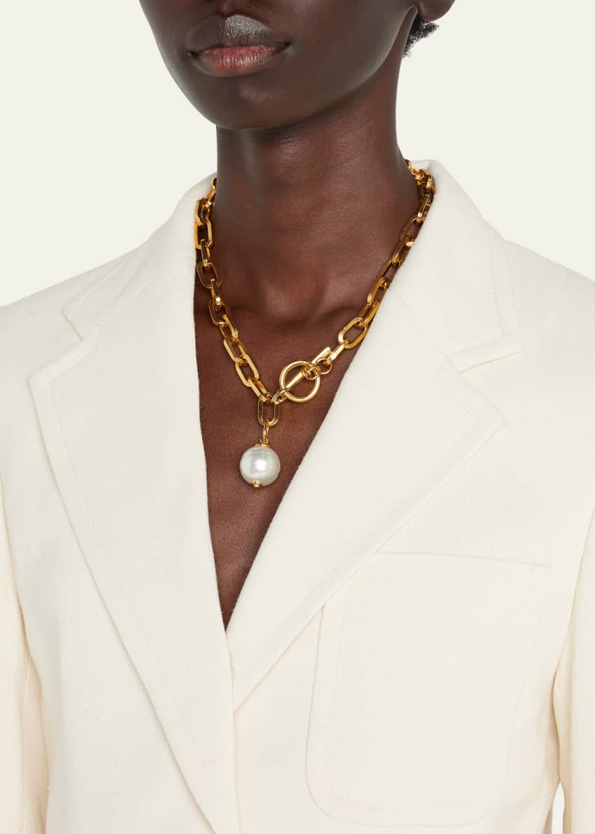 Ben-Amun Gold Chain Toggle Necklace with Pearly Drop - Bergdorf Goodman