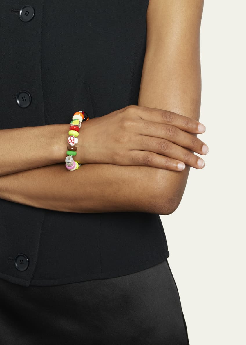 Lauren Rubinski Enameled Silver Donuts and Charm Bracelet - Bergdorf ...