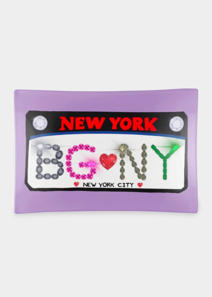 Lisa Bayer License Plate Rectangle Glass Tray - Bergdorf Goodman