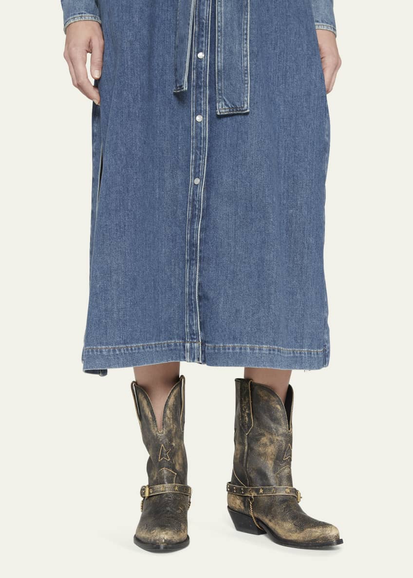 Golden Goose Wish Star Belt Chain Western Boots - Bergdorf Goodman