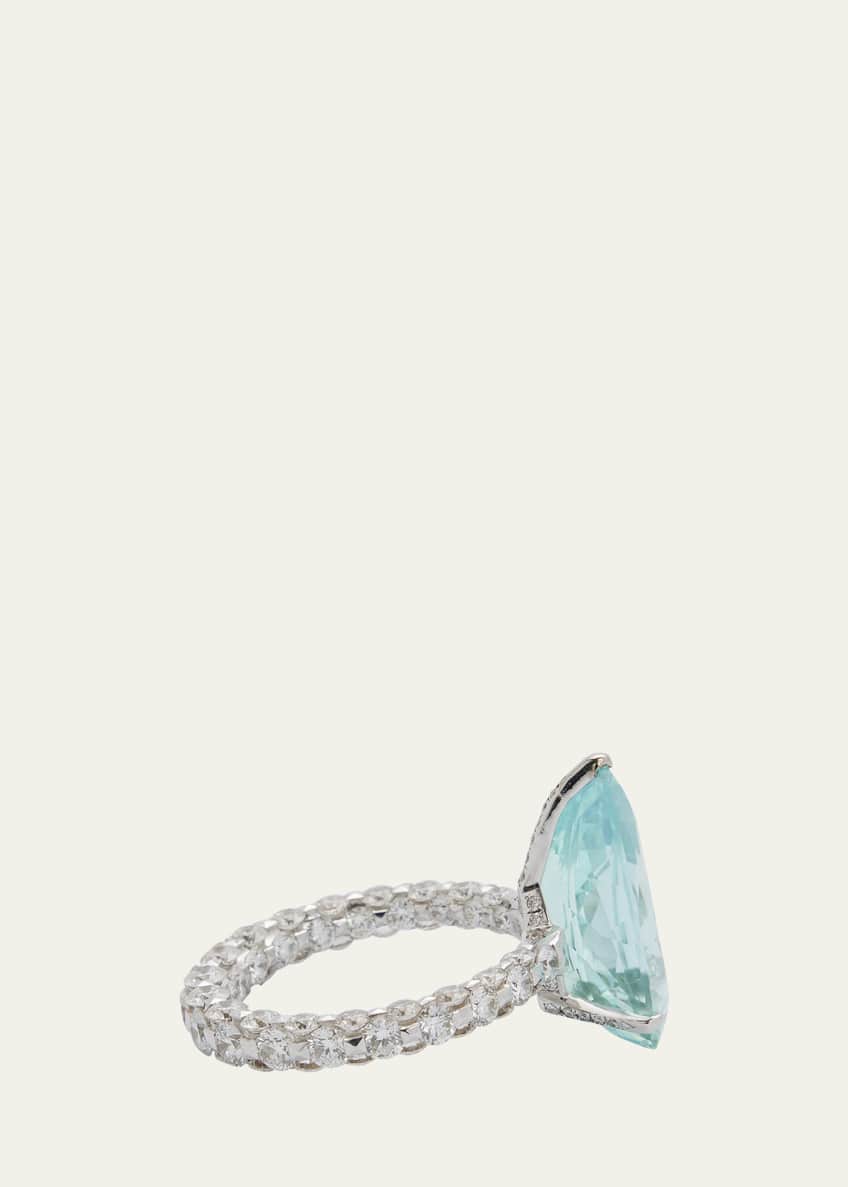 Boghossian White Gold Ring with Paraiba and Diamonds - Bergdorf Goodman