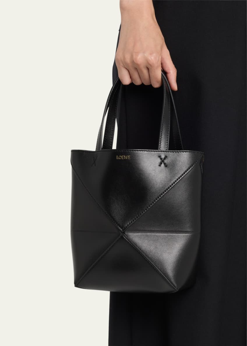 Loewe Puzzle Fold Mini Tote Bag in Shiny Leather - Bergdorf Goodman