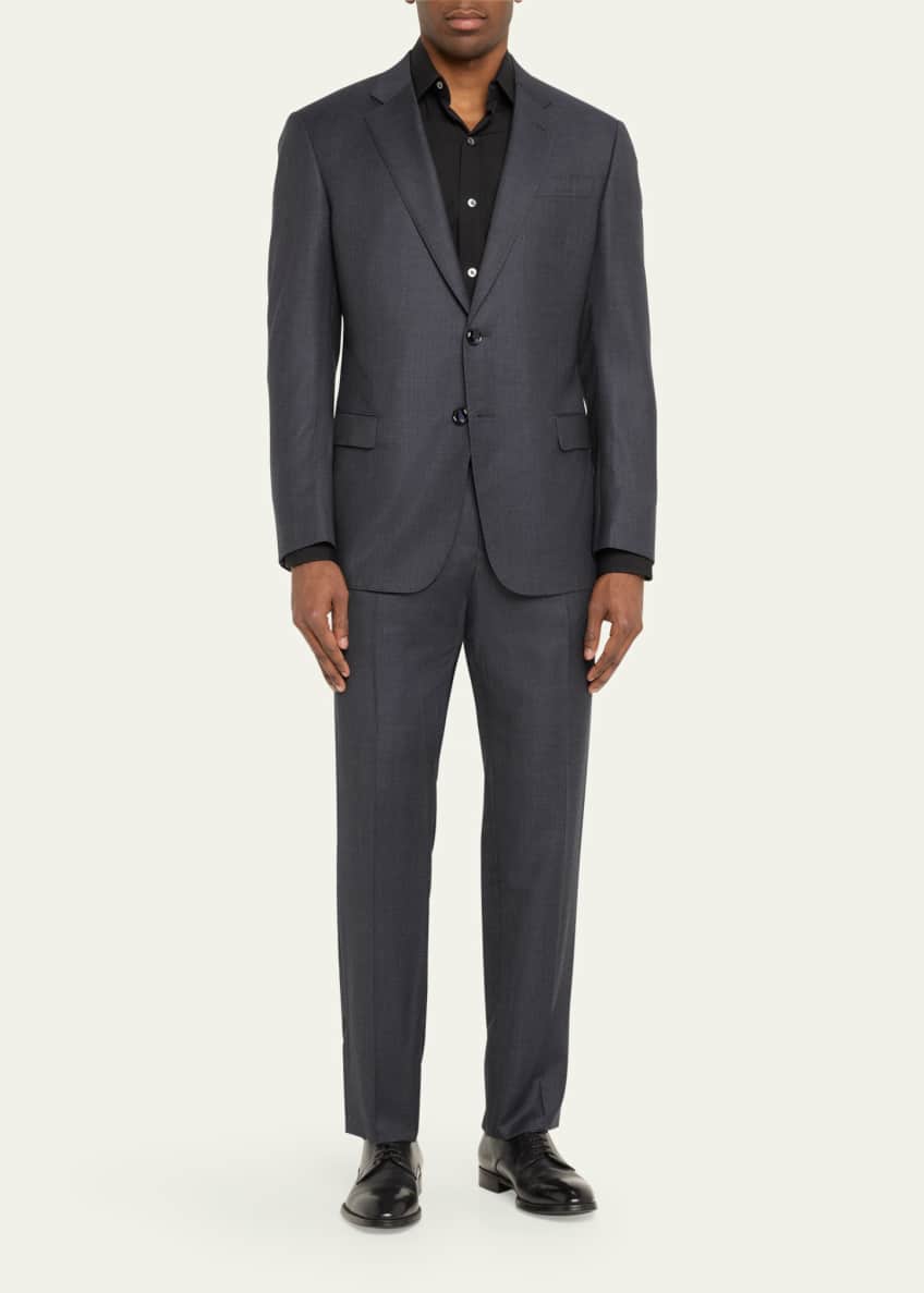 Giorgio Armani Men's Micro-Pattern Wool Suit - Bergdorf Goodman