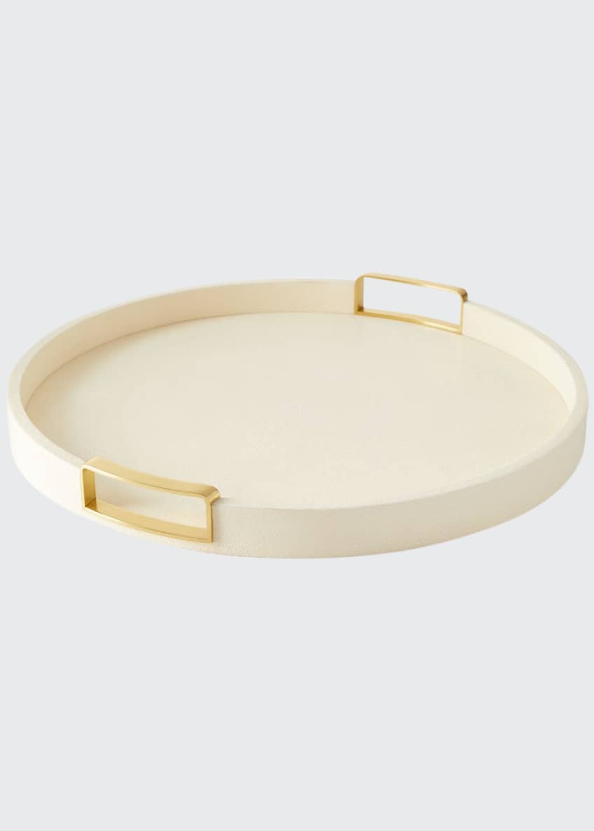 AERIN Carina Shagreen Small Round Tray and Matching Items & Matching ...