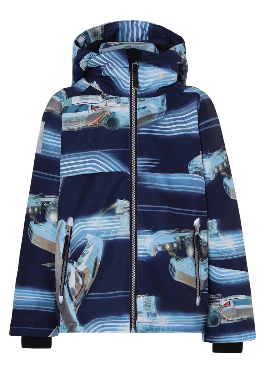 Molo Boy's Castor Waterproof Car-Print Jacket, Size 8-12 and Matching ...