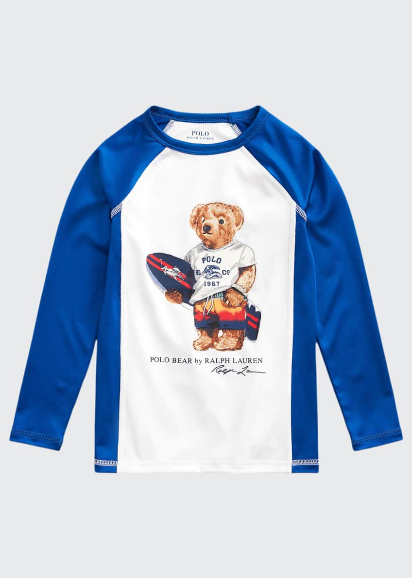 Ralph Lauren Childrenswear Boy's Polo Bear Long-Sleeve Rash Guard, Size ...