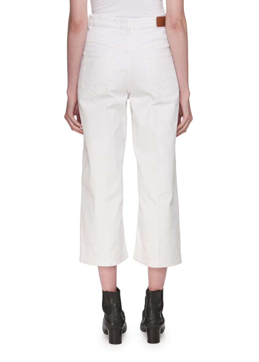 Etoile Isabel Marant Vivia Sleeveless Cotton Blouse with Lace Trim and ...