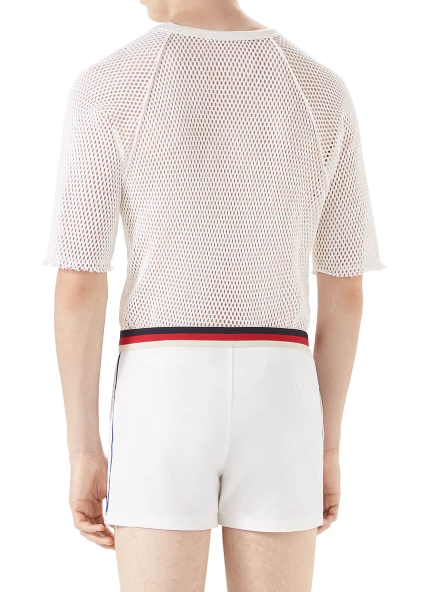 Gucci Logo-Graphic Cotton Mesh T-Shirt and Matching Items & Matching ...