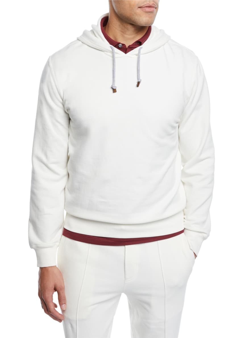 Brunello Cucinelli Men's Spa Cotton-Stretch Hoodie Sweatshirt and ...