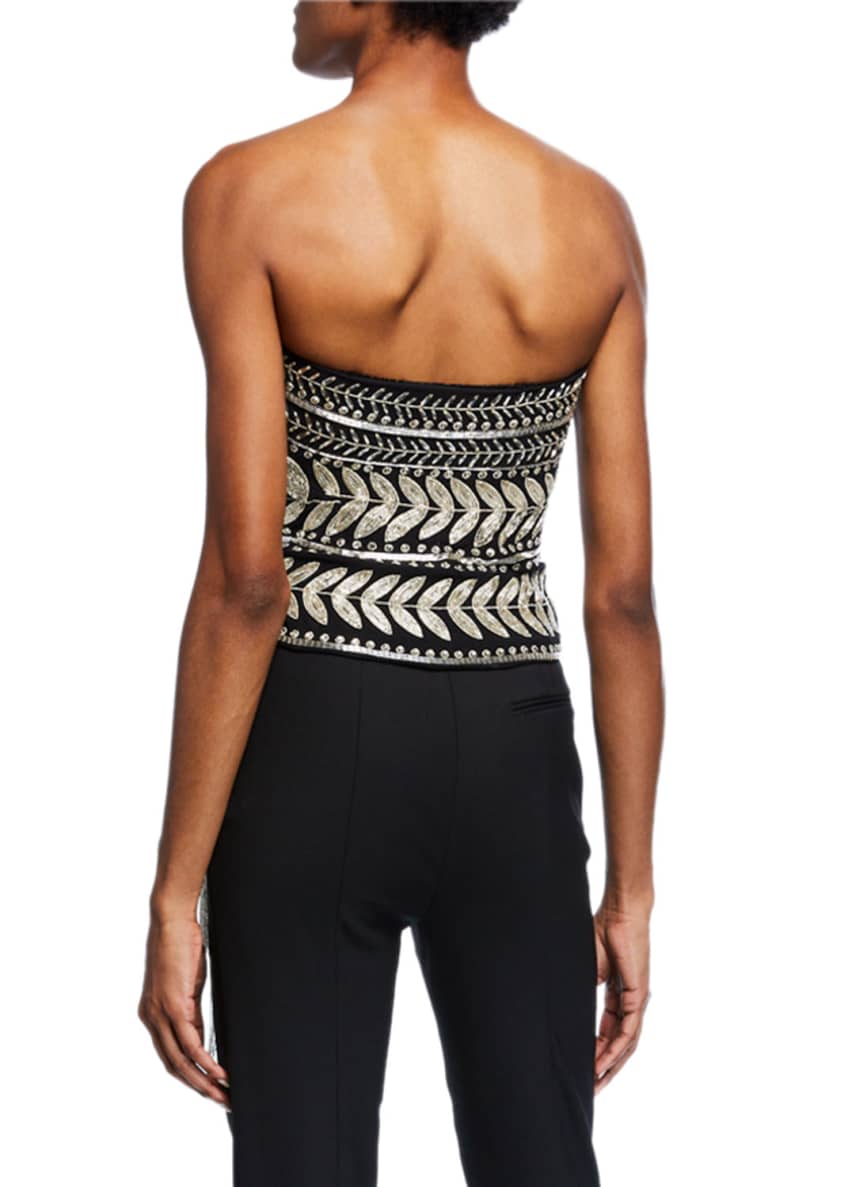 Oscar de la Renta Strapless Crosspver Embroiderered Top and Matching ...