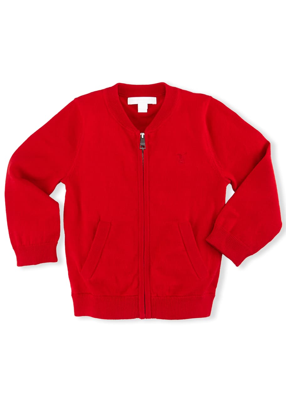 Burberry Jaxson Zip-Front Cotton Cardigan, Red, Size 6M-3 - Bergdorf ...
