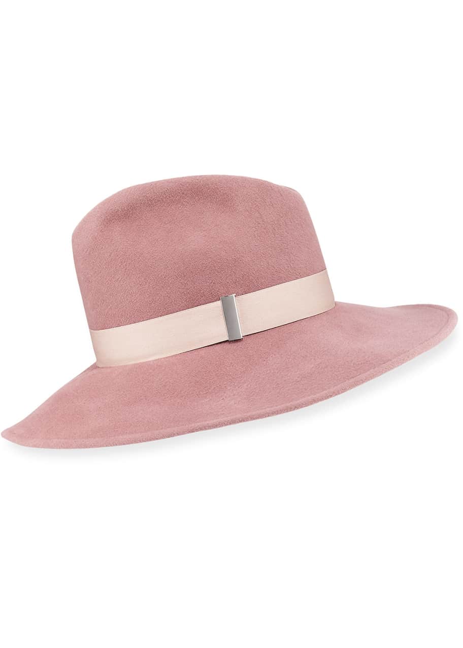Gigi Burris Drake Rabbit Felt Wide-Brim Fedora Hat - Bergdorf Goodman