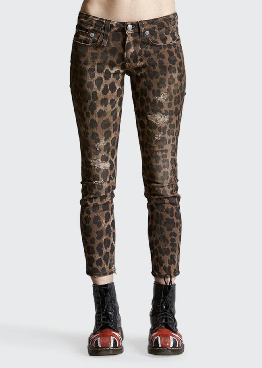 R13 Kate Mid Rise Skinny Leopard Print Jeans Bergdorf Goodman
