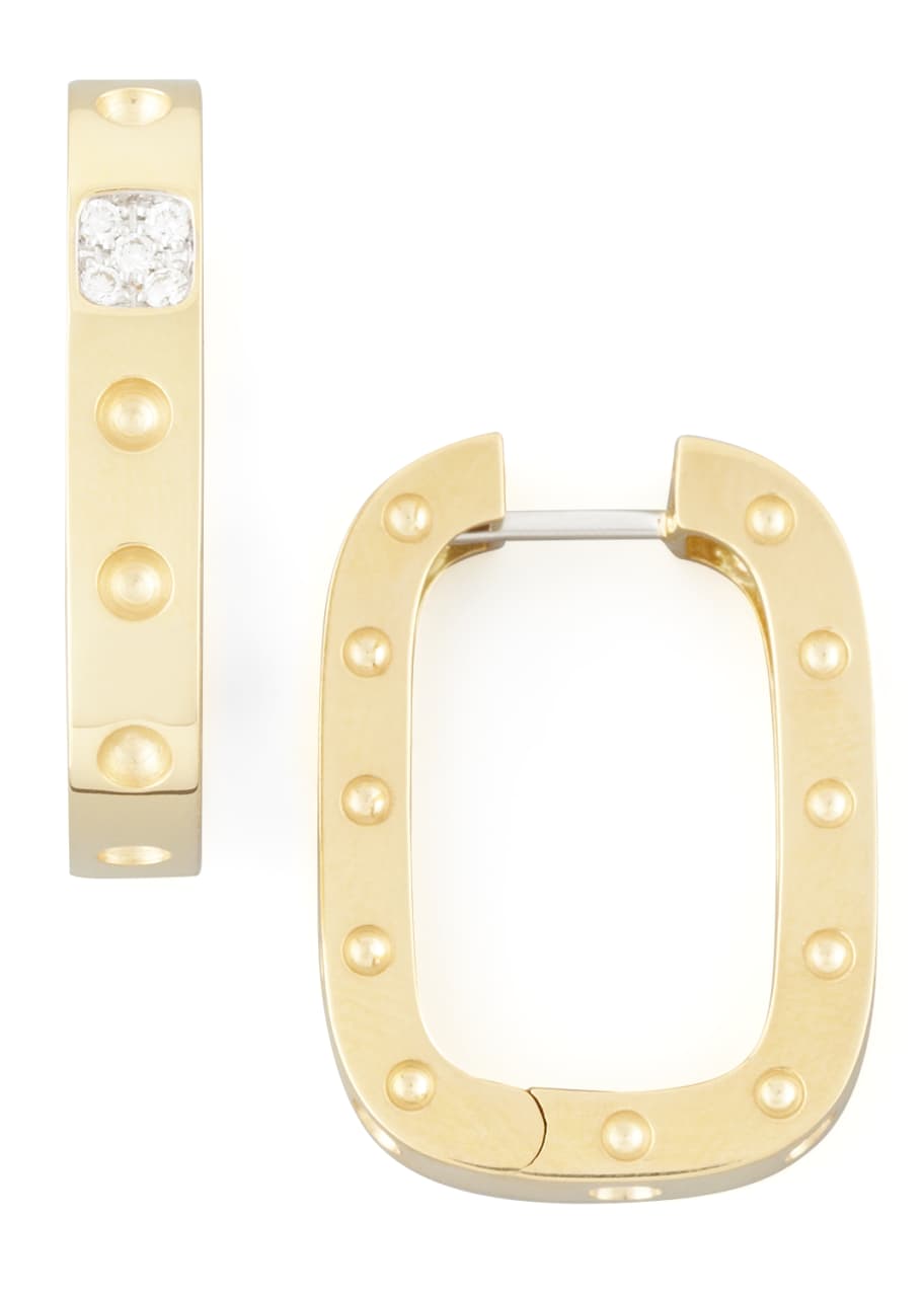 Roberto Coin Pois Moi Diamond Square Hoop Earrings, Yellow Gold ...