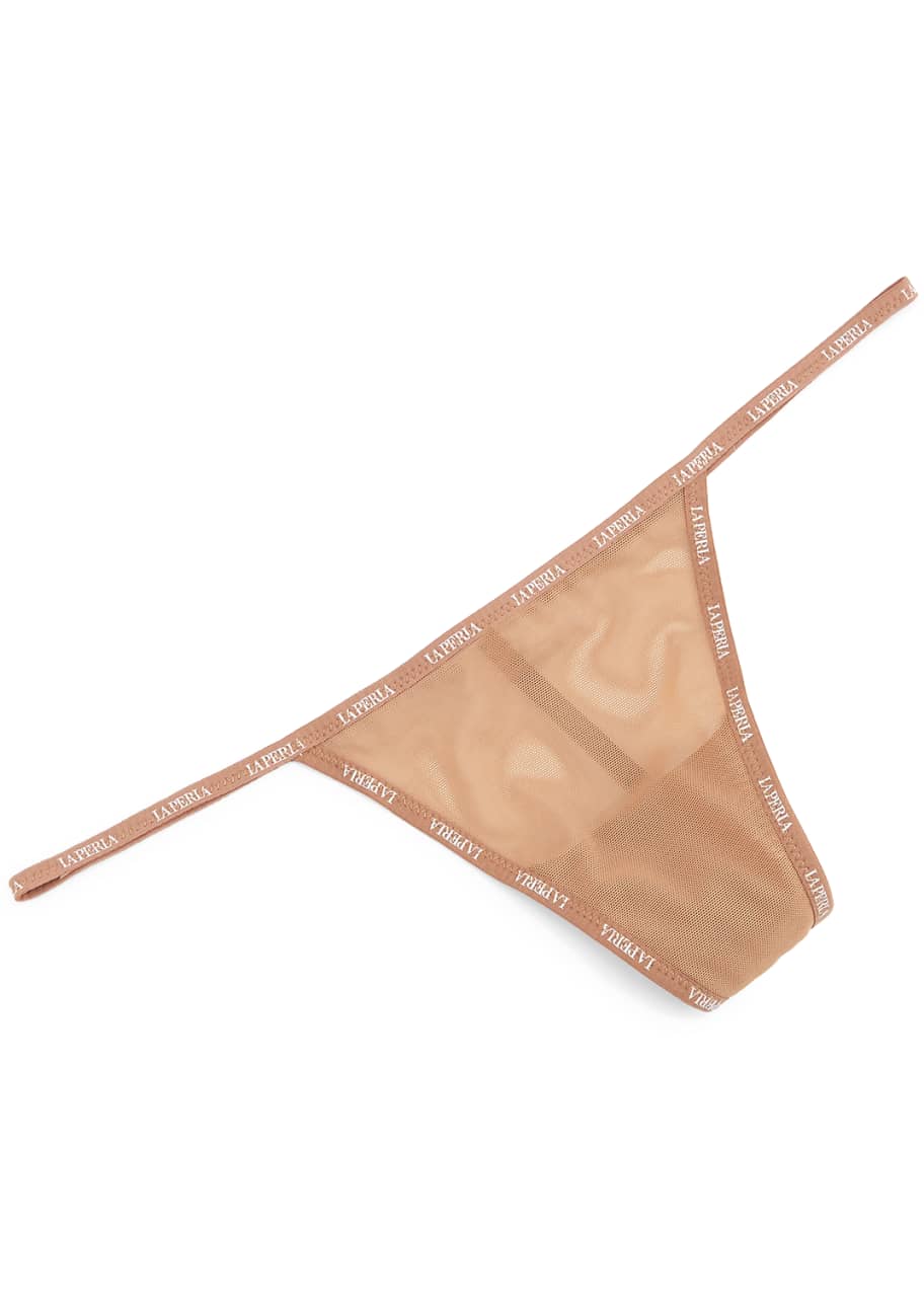 La Perla Sexy Town Logo-Trim G-String Thong - Bergdorf Goodman