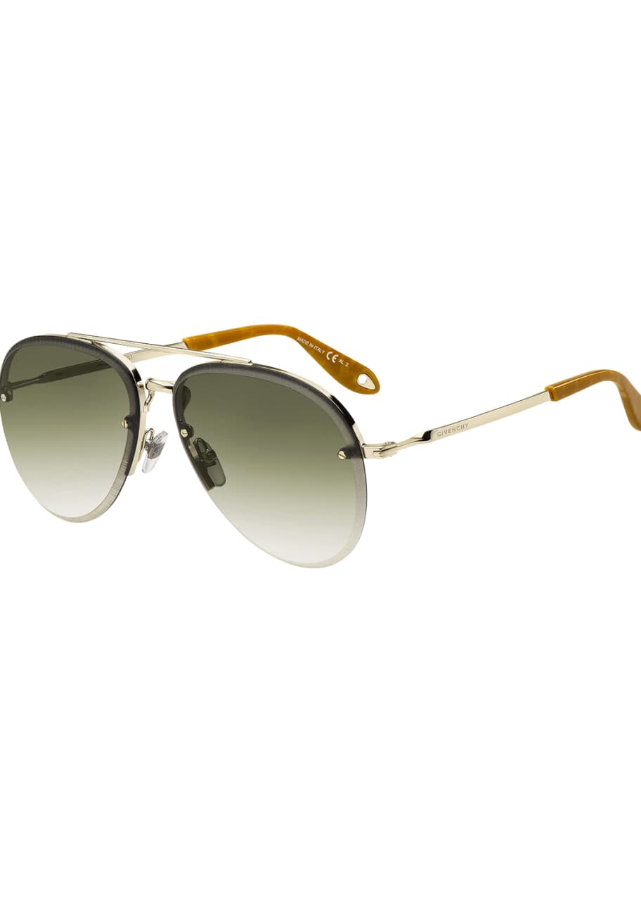 Givenchy Semi-Rimless Gradient Aviator Sunglasses - Bergdorf Goodman