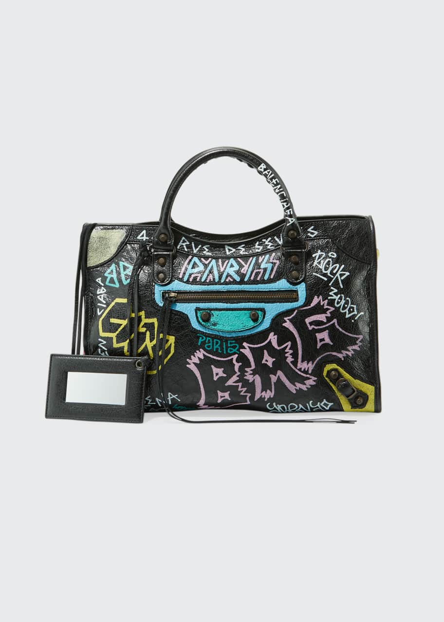 Balenciaga Classic City AJ Graffiti-Print Satchel Bag - Bergdorf Goodman