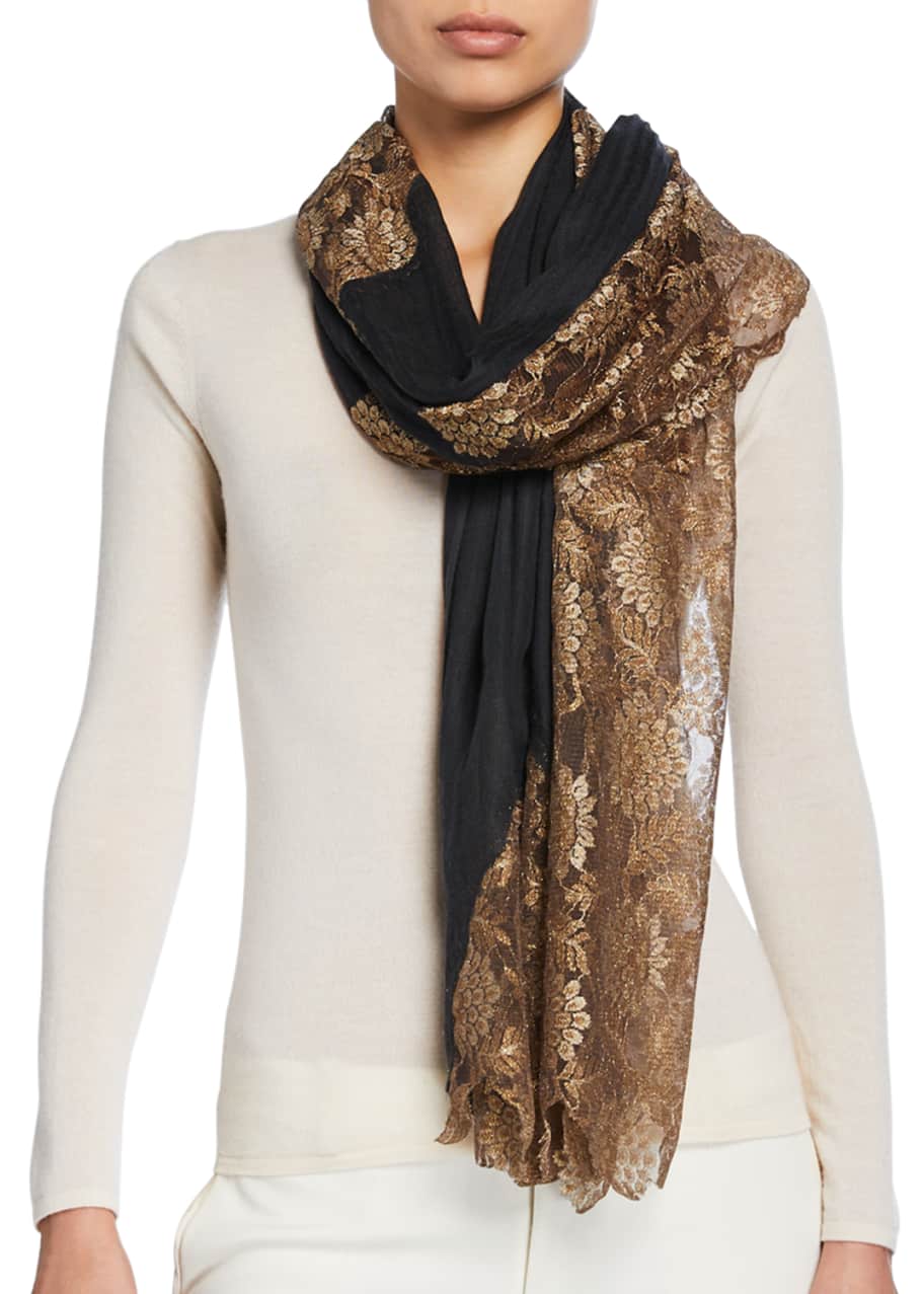 Bindya Accessories Lace Outlined Scarf - Bergdorf Goodman