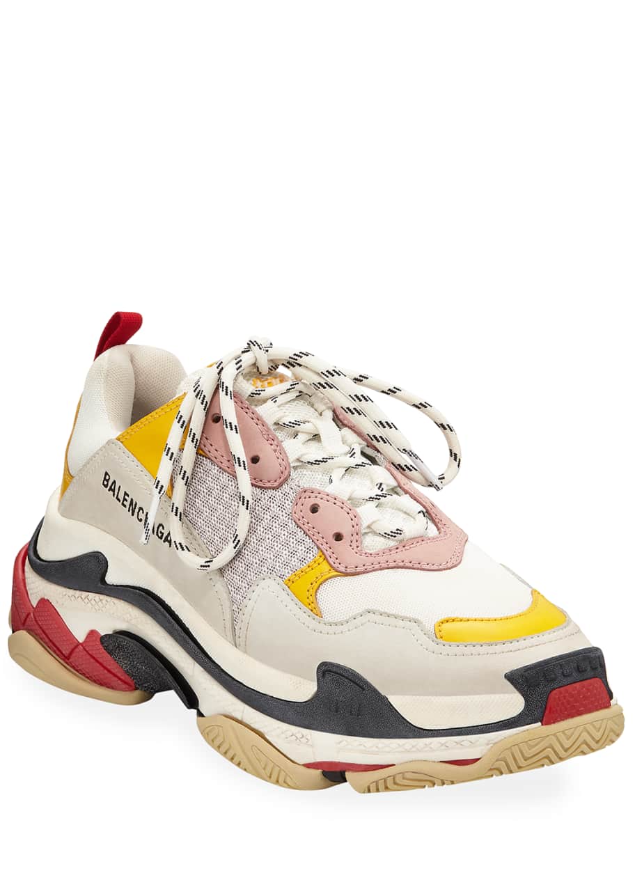 Balenciaga Colorblock Washed Triple Sneakers with Logo - Bergdorf Goodman