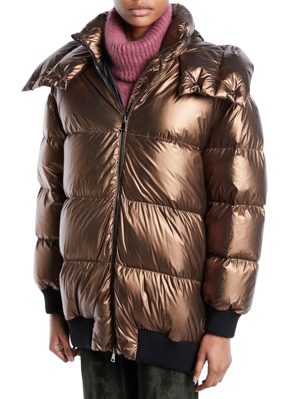 Moncler Verdier Metallic Puffer Jacket - Bergdorf Goodman