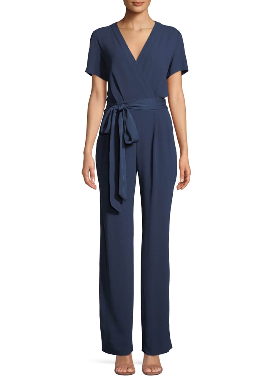 Diane von Furstenberg Purdy New Tie-Waist Wrap Jumpsuit - Bergdorf Goodman