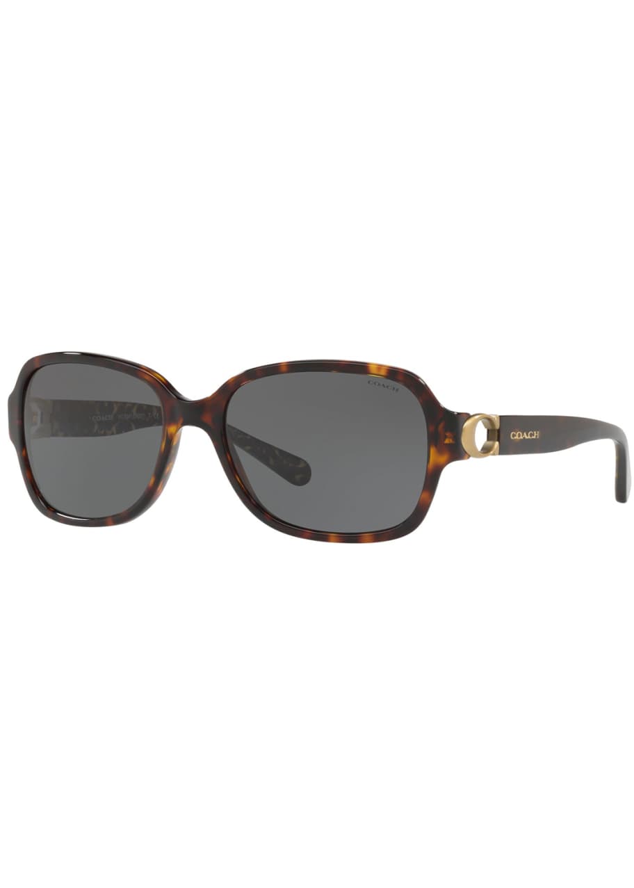 Coach Rectangle Acetate Sunglasses w/ Cutout Logo Temples - Bergdorf ...