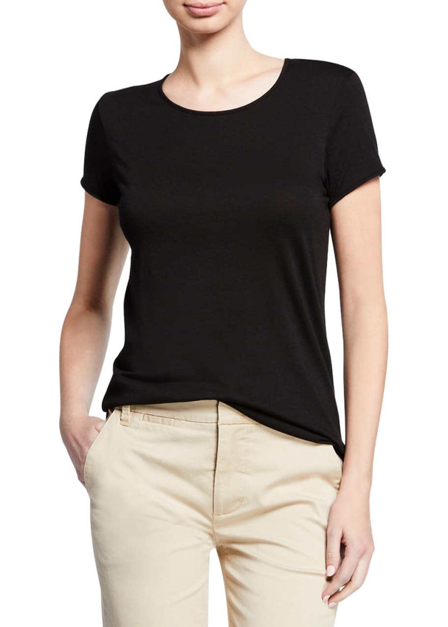 Vince Cotton-Modal Short-Sleeve Crewneck Tee - Bergdorf Goodman