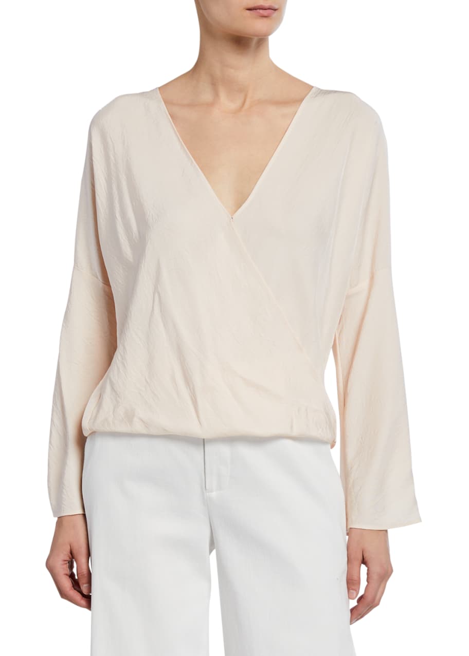 Vince Cross-Front Long-Sleeve Blouse - Bergdorf Goodman