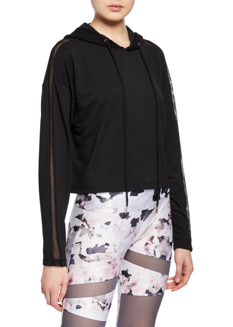 Onzie Cropped Hoodie w/ Mesh Inserts - Bergdorf Goodman