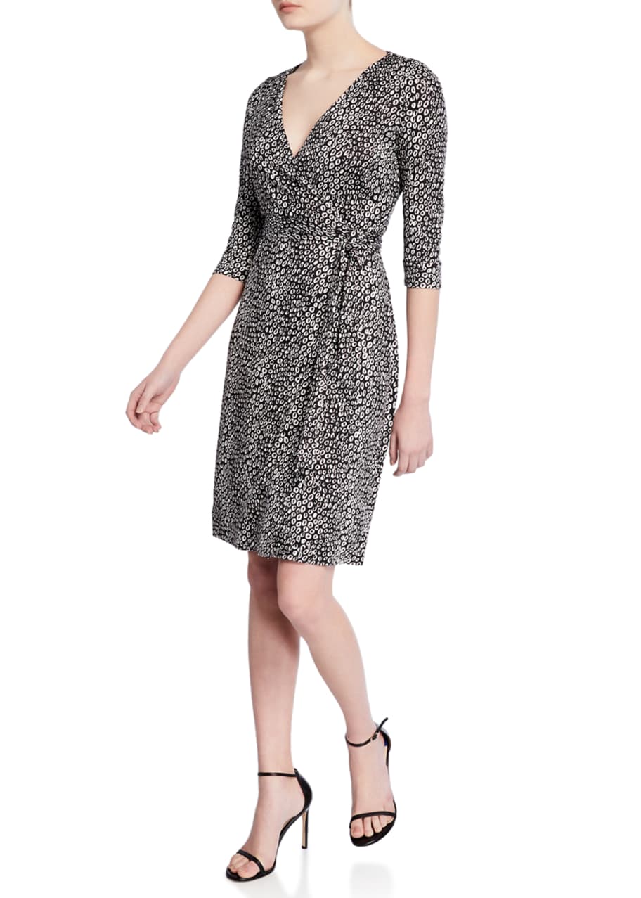 Diane von Furstenberg Julian Two Python-Print 3/4-Sleeve Wrap Dress ...
