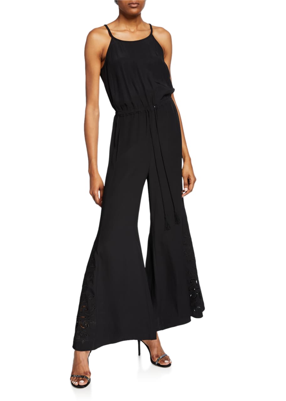 Kobi Halperin Elsie Sleeveless Flare-Leg Eyelet Jumpsuit - Bergdorf Goodman