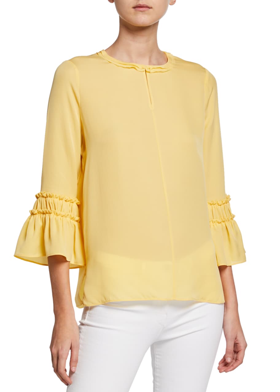 Kobi Halperin Kyle 3/4-Sleeve Silk Blouse - Bergdorf Goodman