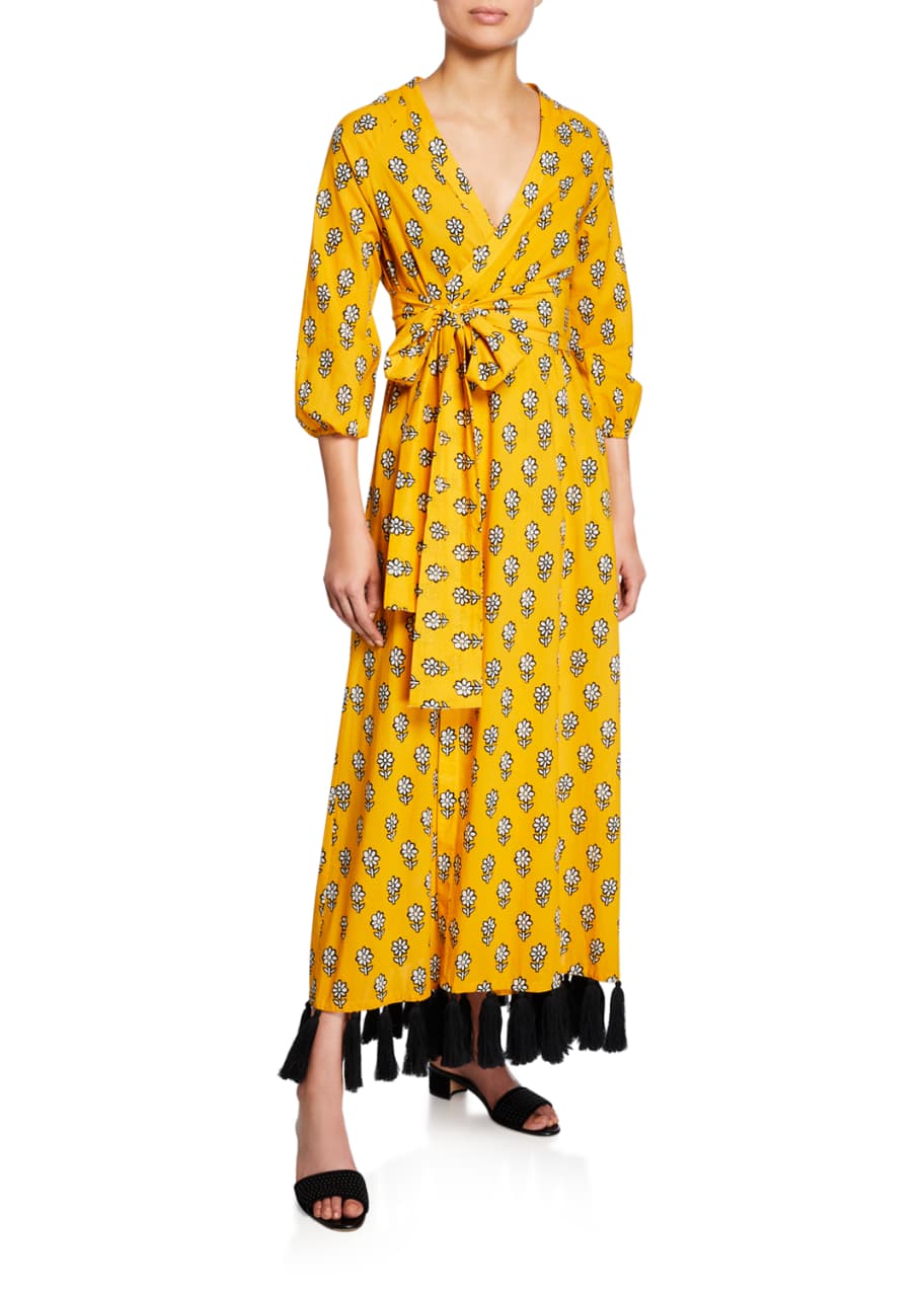 Rhode Lena Tassel-Hem Wrap Dress - Bergdorf Goodman