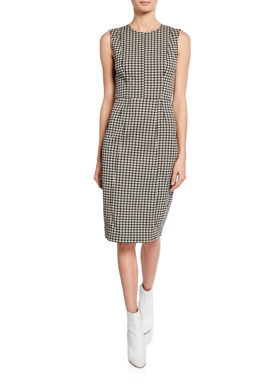 Diane von Furstenberg Calliope Houndstooth Sleeveless Sheath Dress ...