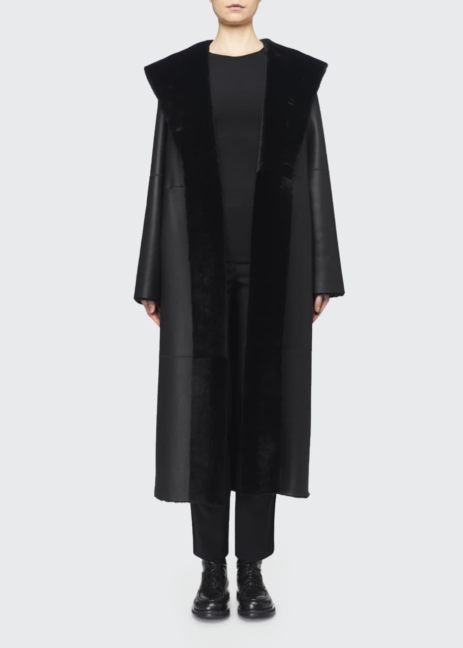 THE ROW Riona Shearling-Lined Hooded Coat - Bergdorf Goodman