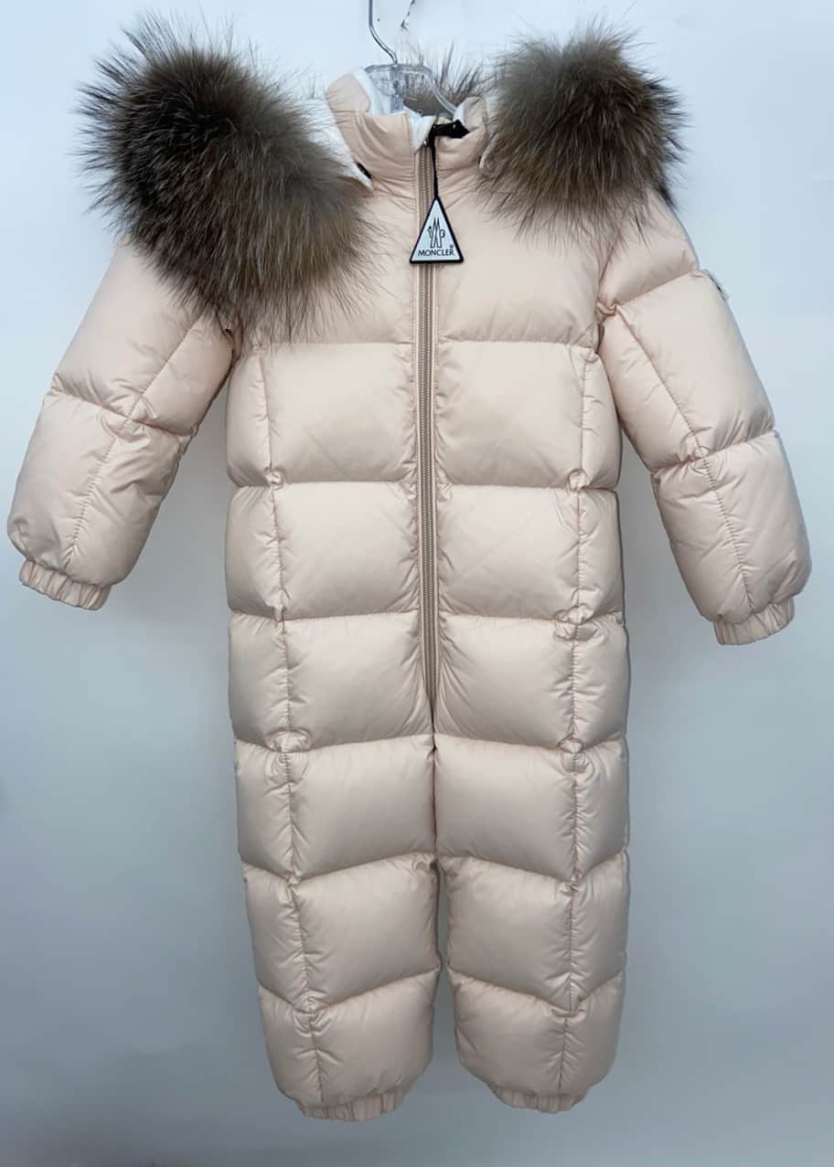 Moncler Kid's Faux-Fur Hooded Quilted Snowsuit, Size 3M-3 - Bergdorf ...