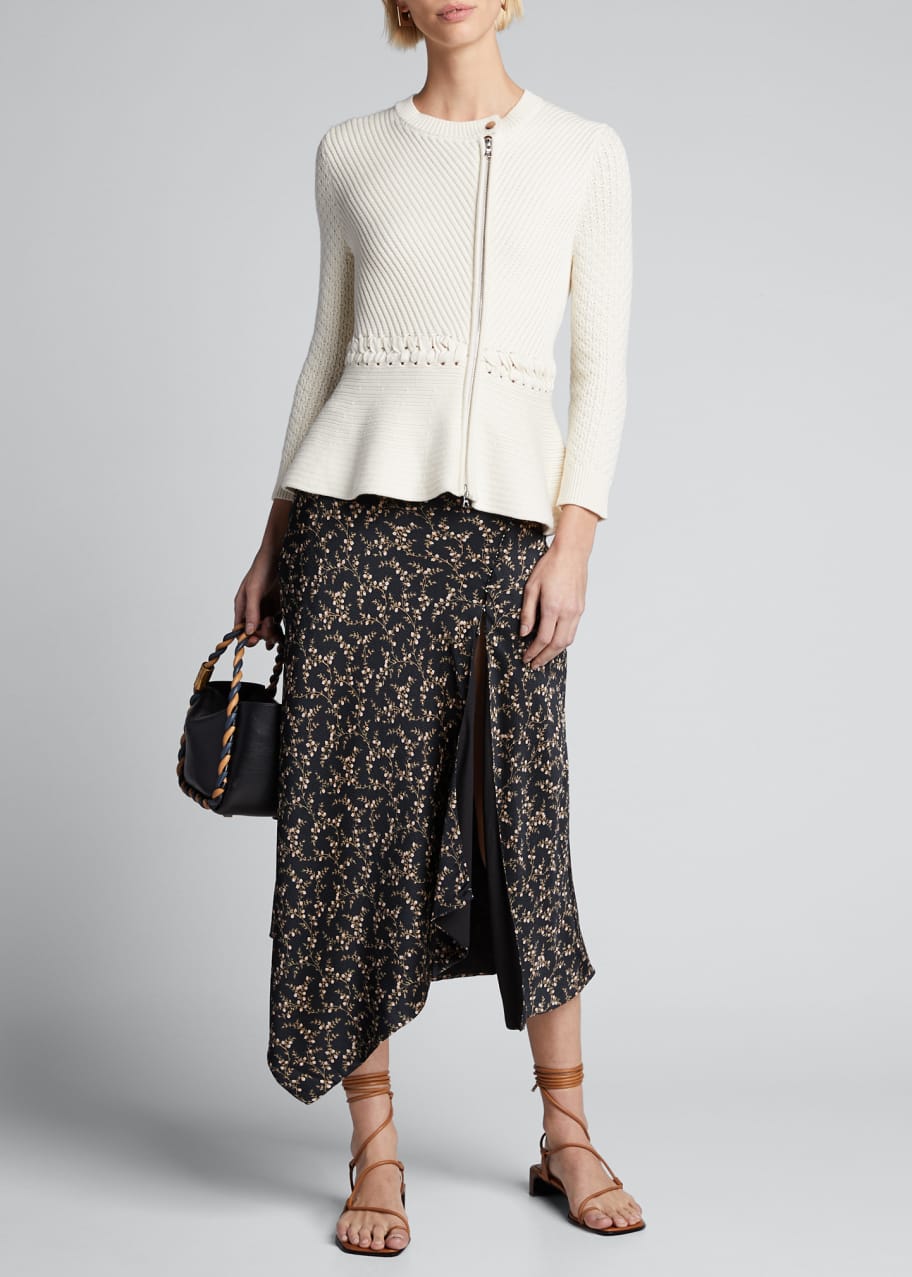 Jonathan Simkhai Braided Cotton Zip-Front Peplum Jacket - Bergdorf Goodman