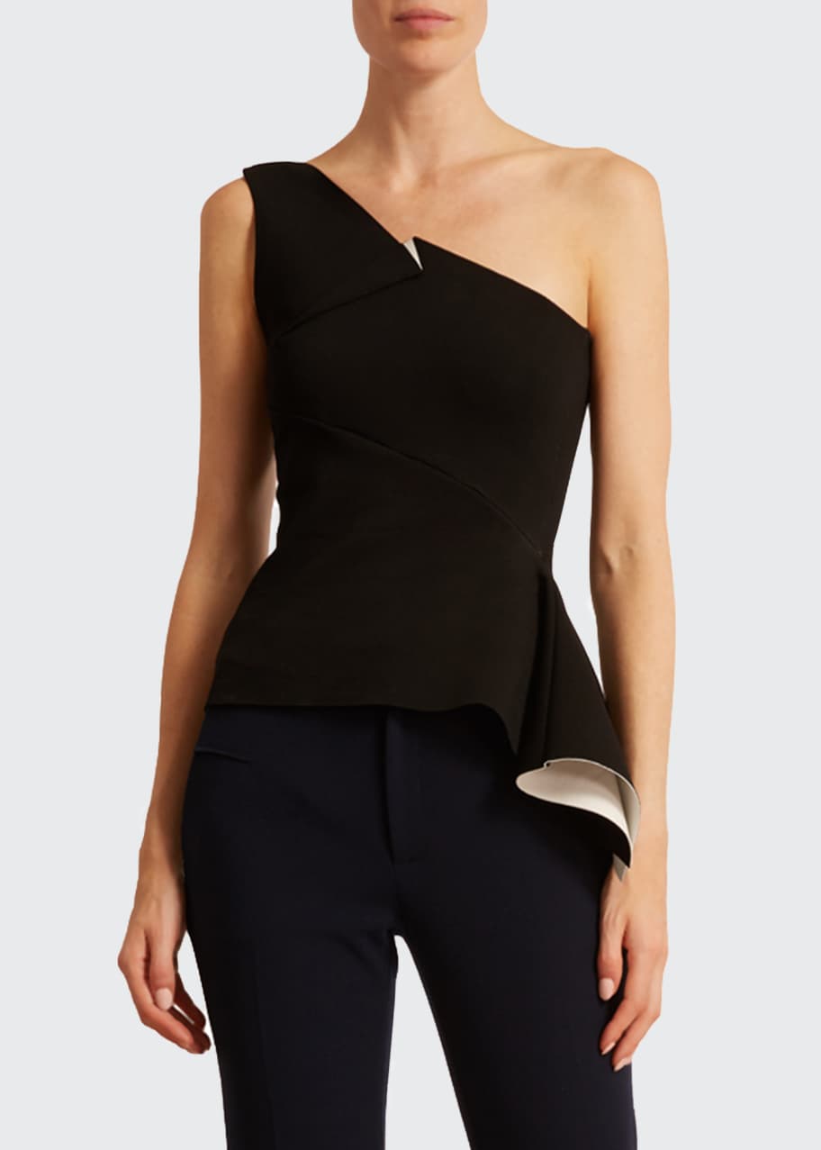 Roland Mouret Rydal One-Shoulder Double-Face Top - Bergdorf Goodman