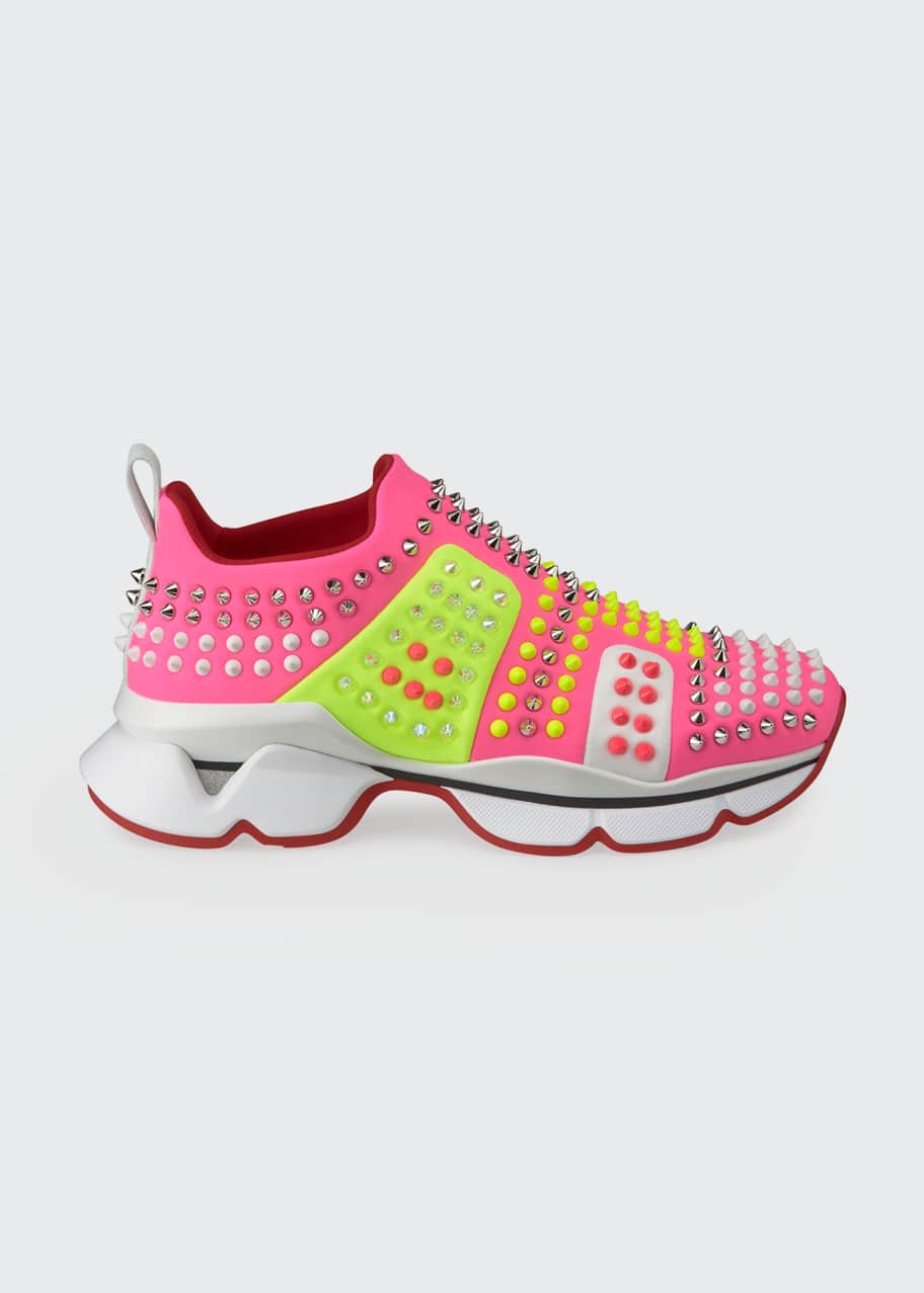 Christian Louboutin Fun For Run Studded Colorblock Slip-On Sneakers ...