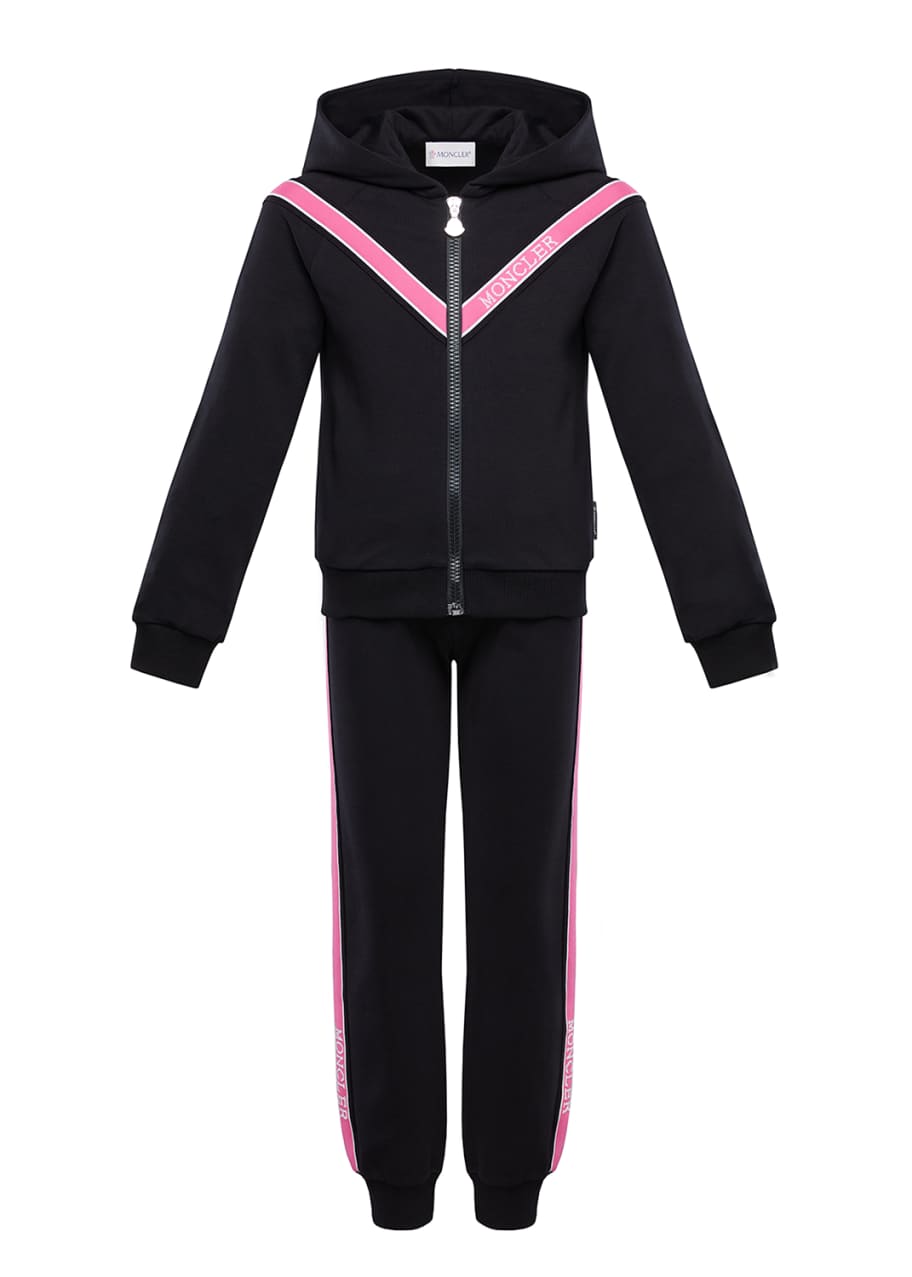 Moncler Girl's Two-Piece Jogging Set w/ Logo Taping, Size 8-14 ...
