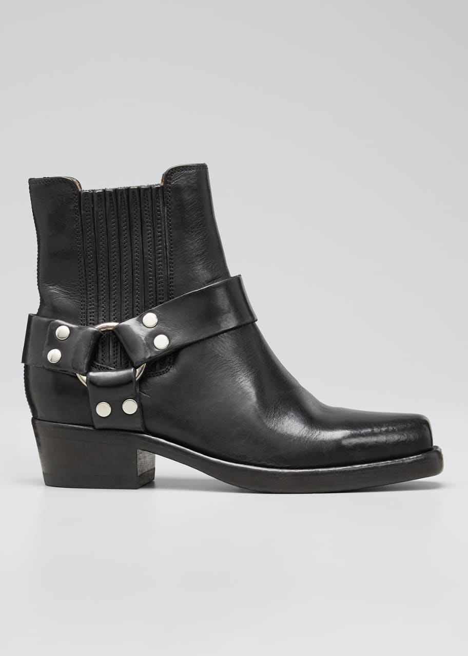 RE/DONE Short Cavalry Leather Harness Boots - Bergdorf Goodman