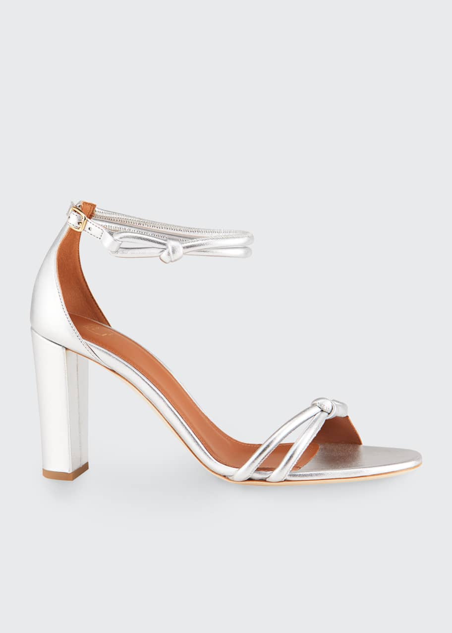Malone Souliers Fenn Tubular 85mm Metallic Ankle-Strap Sandals ...