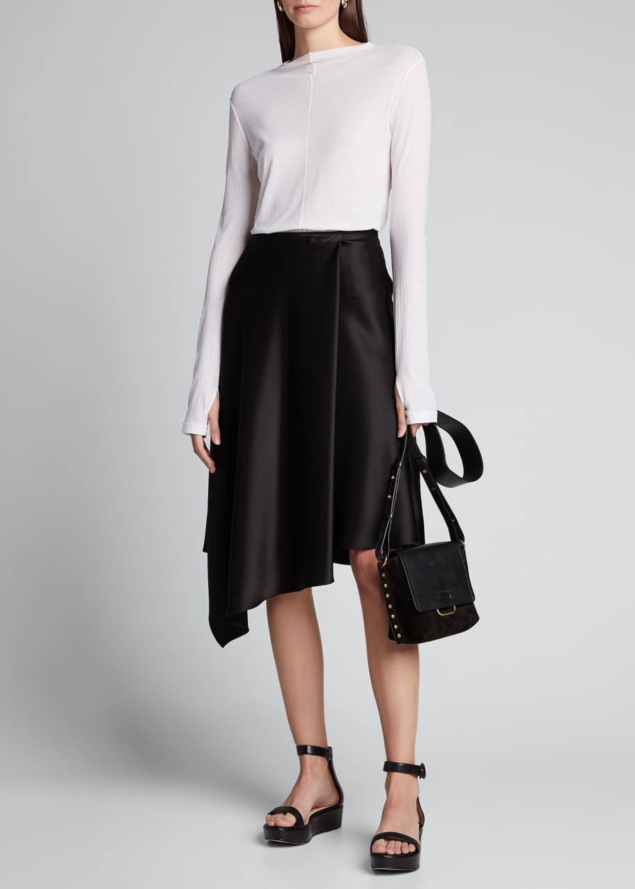 Alice + Olivia Jayla Front-Drape Slit Skirt - Bergdorf Goodman