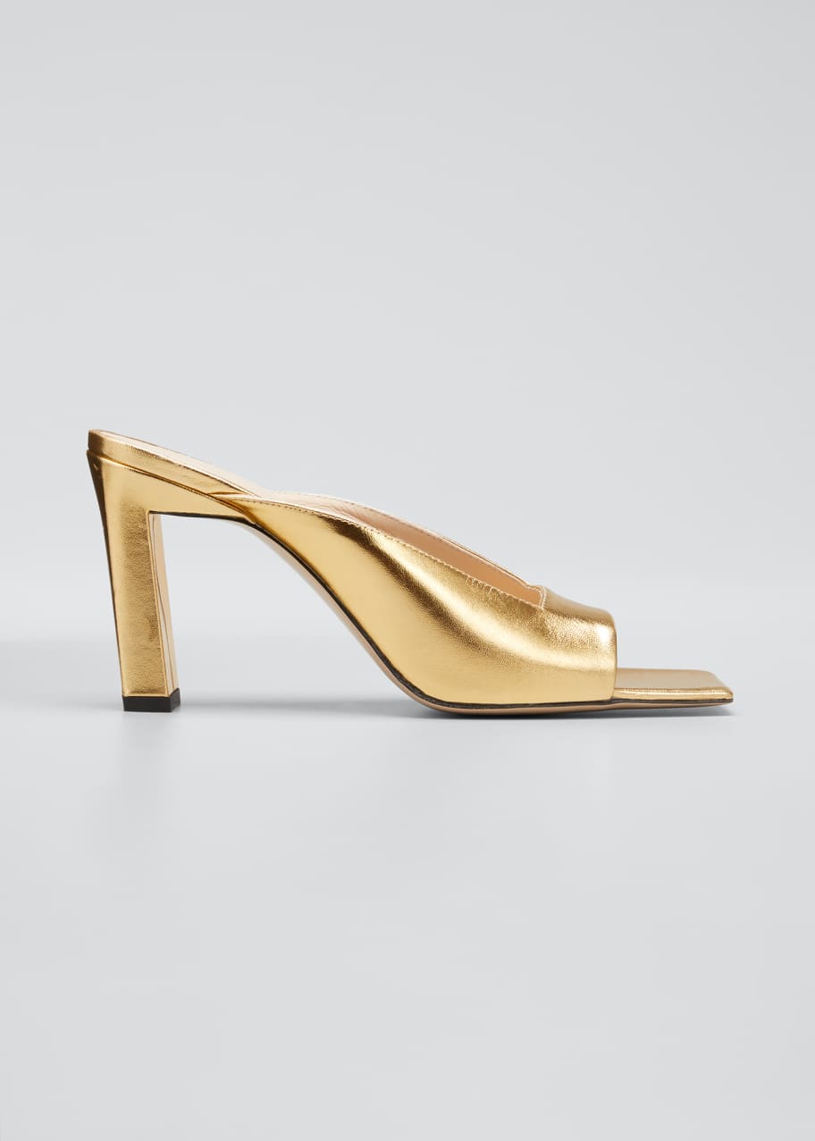 Wandler Isa Metallic Leather Slide Sandals - Bergdorf Goodman