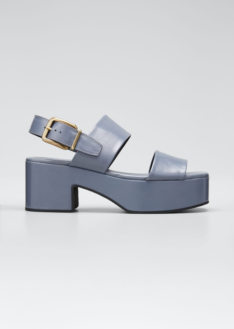 Dries Van Noten Flatform Leather Block-Heel Sandals - Bergdorf Goodman